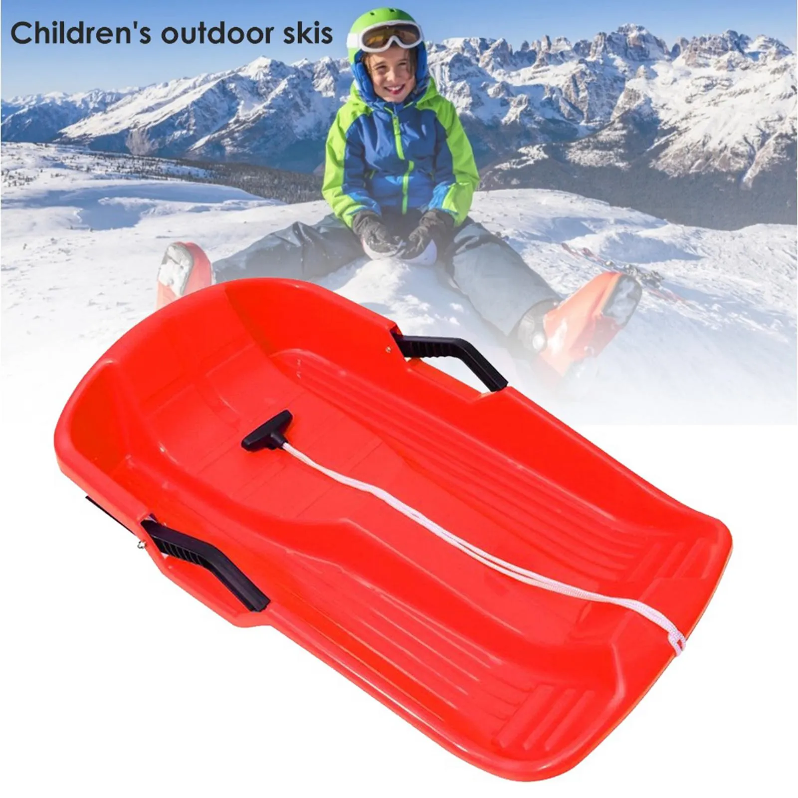 DHgate.com:Kids' Ultra-Durable Snow Toboggan Sled with Safety Handles ...