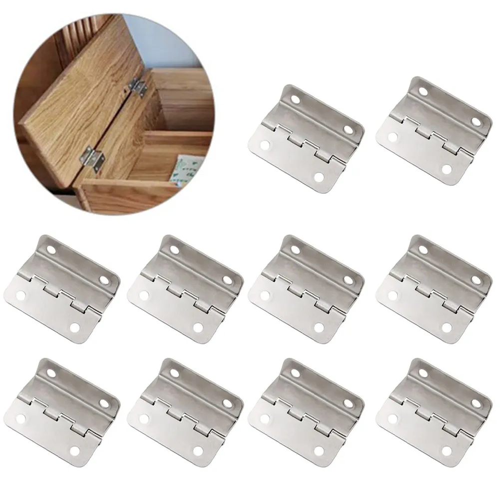 Wooden Project Hinges KALLORY 10Pcs Right Angle Hinges - 4 Hole Silver ...