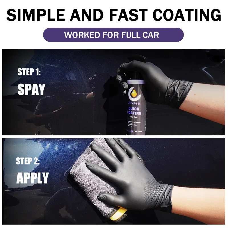 Car Paint Ceramic Coating: Hydrophobic Spray For Cars Liquid Polymer Quick Coat, Nano Fortify ...