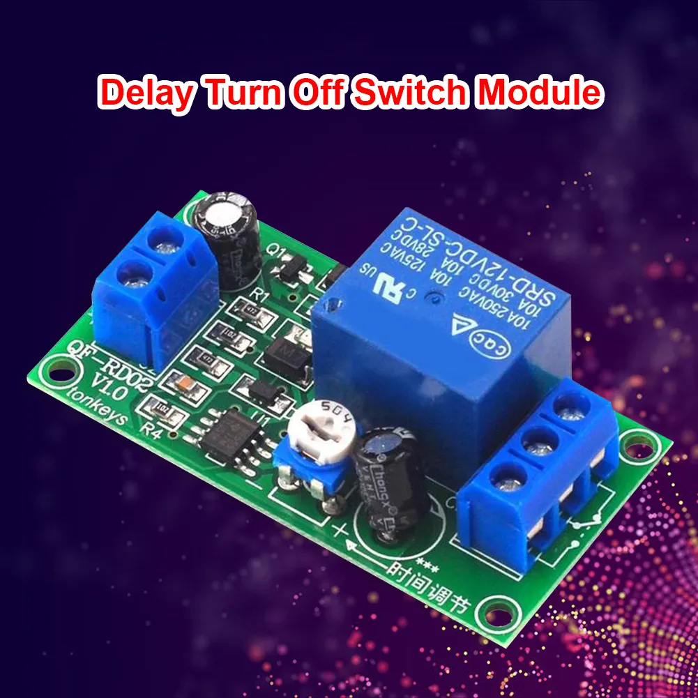 12 Volt DC Time Delay Relay Adjustable Timer Module, 0 60 Second Timing ...