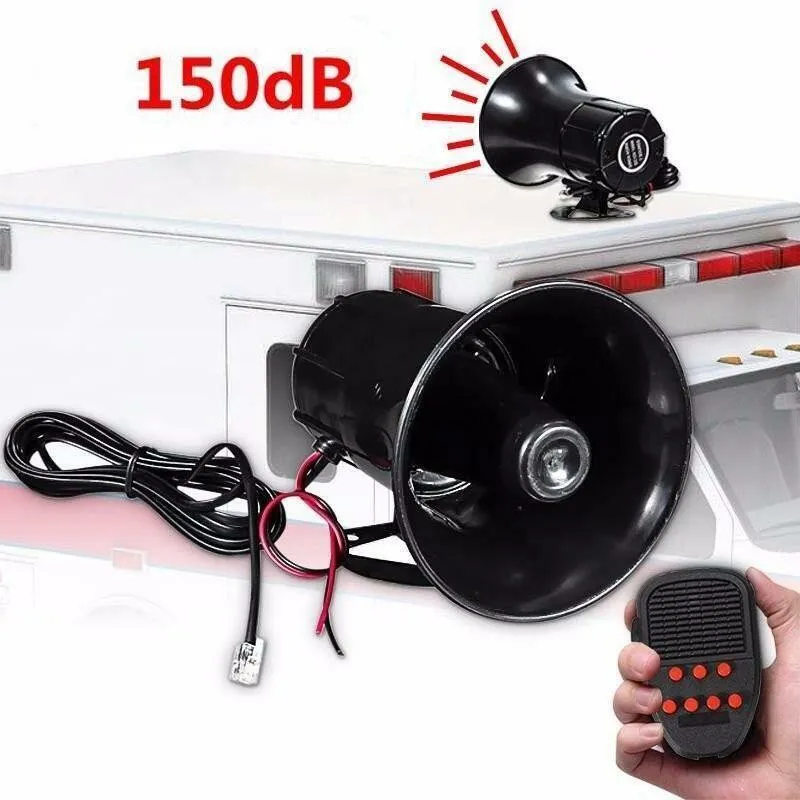 120dB 12V fire truck horn Megaphone with 7 Loud...