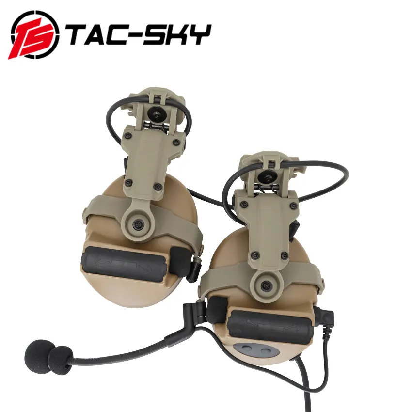 TS TAC-SKY Tactical Helmet ARC Rail Adapter Stand with COMTAC II Headset, Headband, and U94 PTT ...