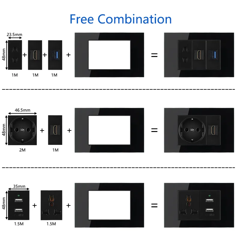 DHgate.com:T1 Series DIY Socket with USB Extension: Modular Power ...