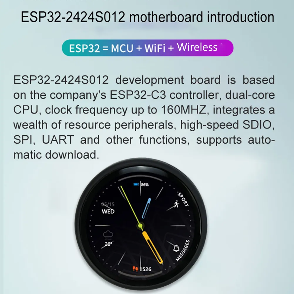 ESP32 Arduino Development Board 1.28 240x240 IPS TFT Touch Display WiFi ...