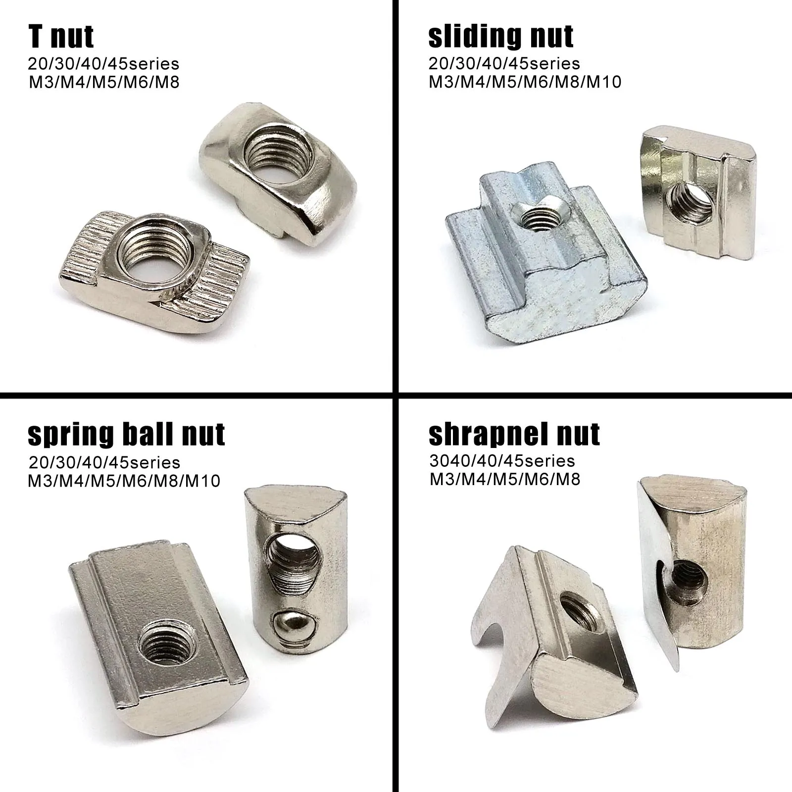T Shaped Block Sliding Nut Level Set With Drop In Spring Ball Shrapnel ...