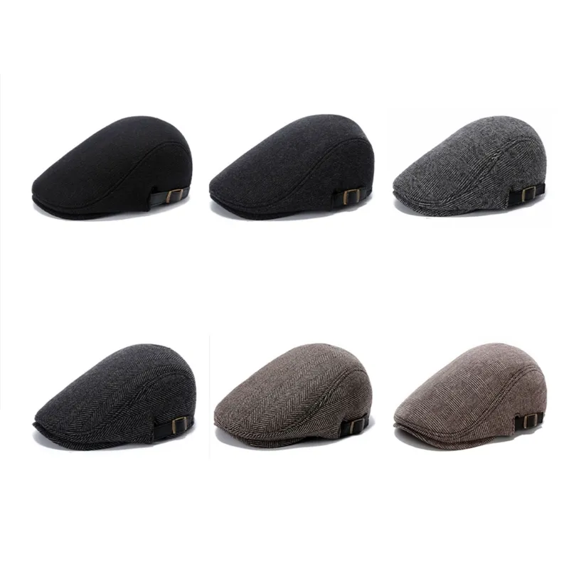 Adjustable Newsboy Hat for Men, Flat Cap Irish Cabbie Gatsby Tweed Ivy ...