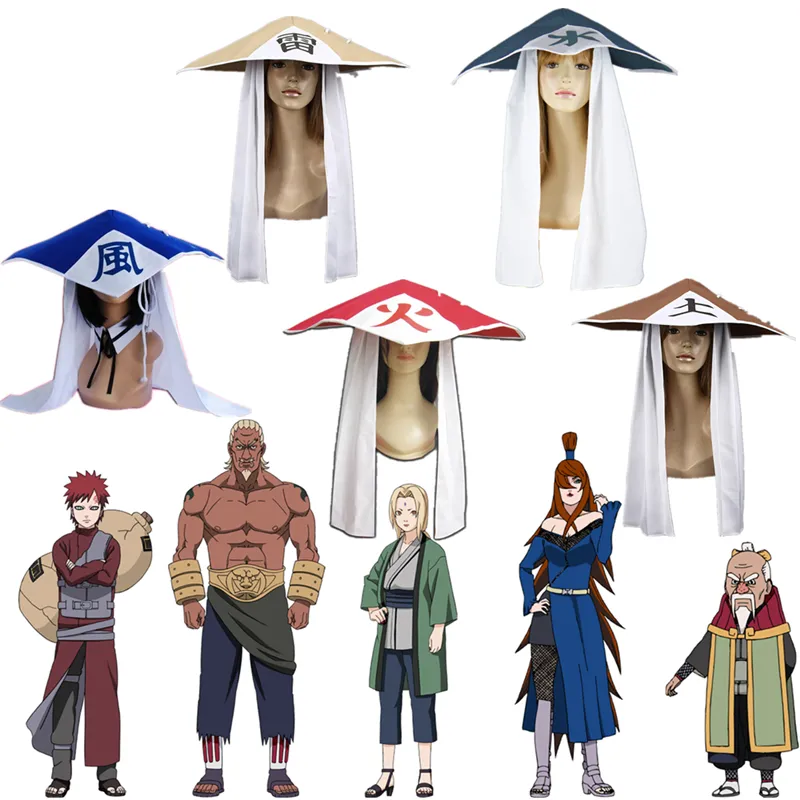 NARUTO Bleach Anime Cosplay Hats Featuring Kage Gokage, Hokage Kazekage ...