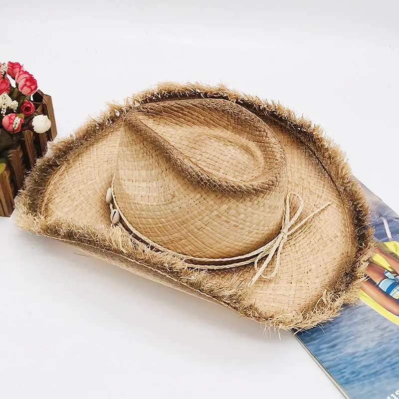 Cowgirl Hat Woven Straw Cowboy Hat Wde Brm Sun Hat Cowgrl Cowboy Hat ...