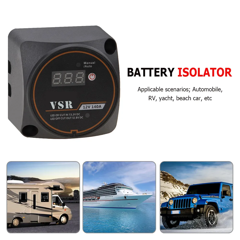 Digital Display VSR 12V 140A Dual Bluetooth Battery Monitor System With Voltage Sensitive Split ...