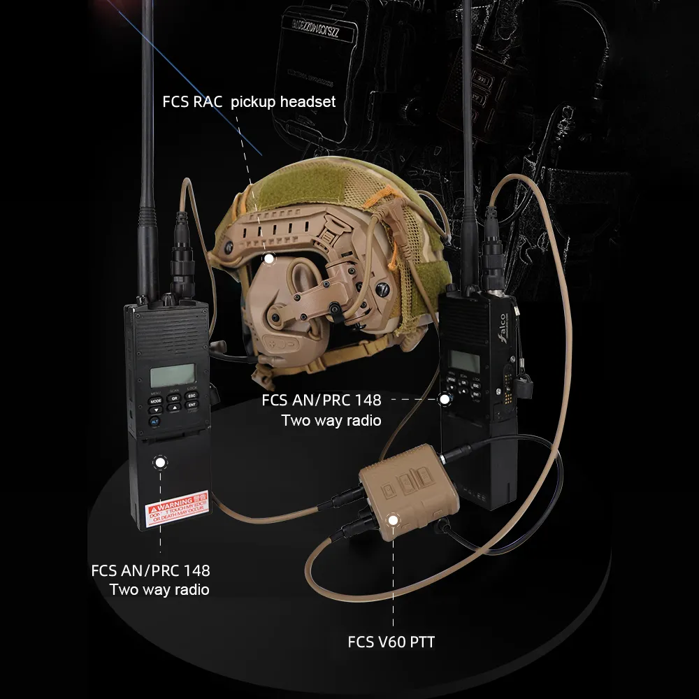 KRYDEX FCS V60 PTT Tactical studio transmitter link Receiver Connector ...