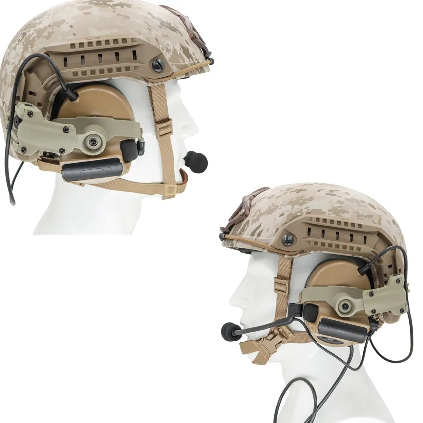 TS TAC-SKY Tactical Helmet ARC Rail Adapter Stand with COMTAC II Headset, Headband, and U94 PTT ...