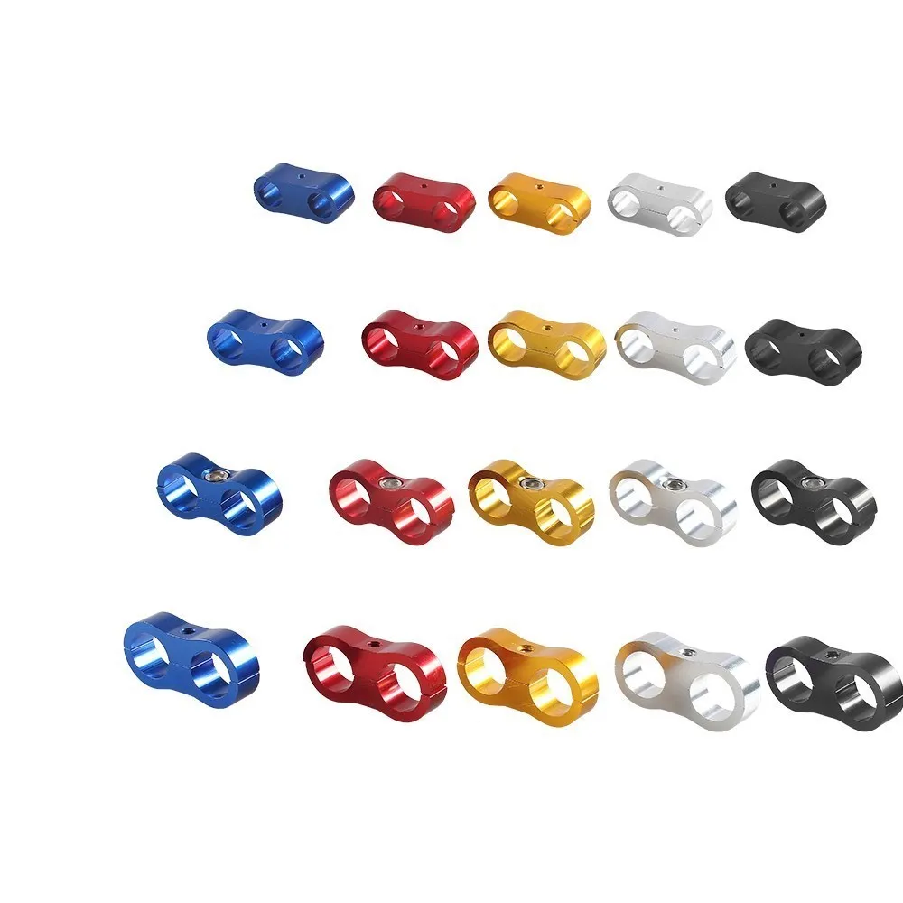 Universal Billet Oil Fuel Water Hose Tube Divider Separator Clamp Kit ...