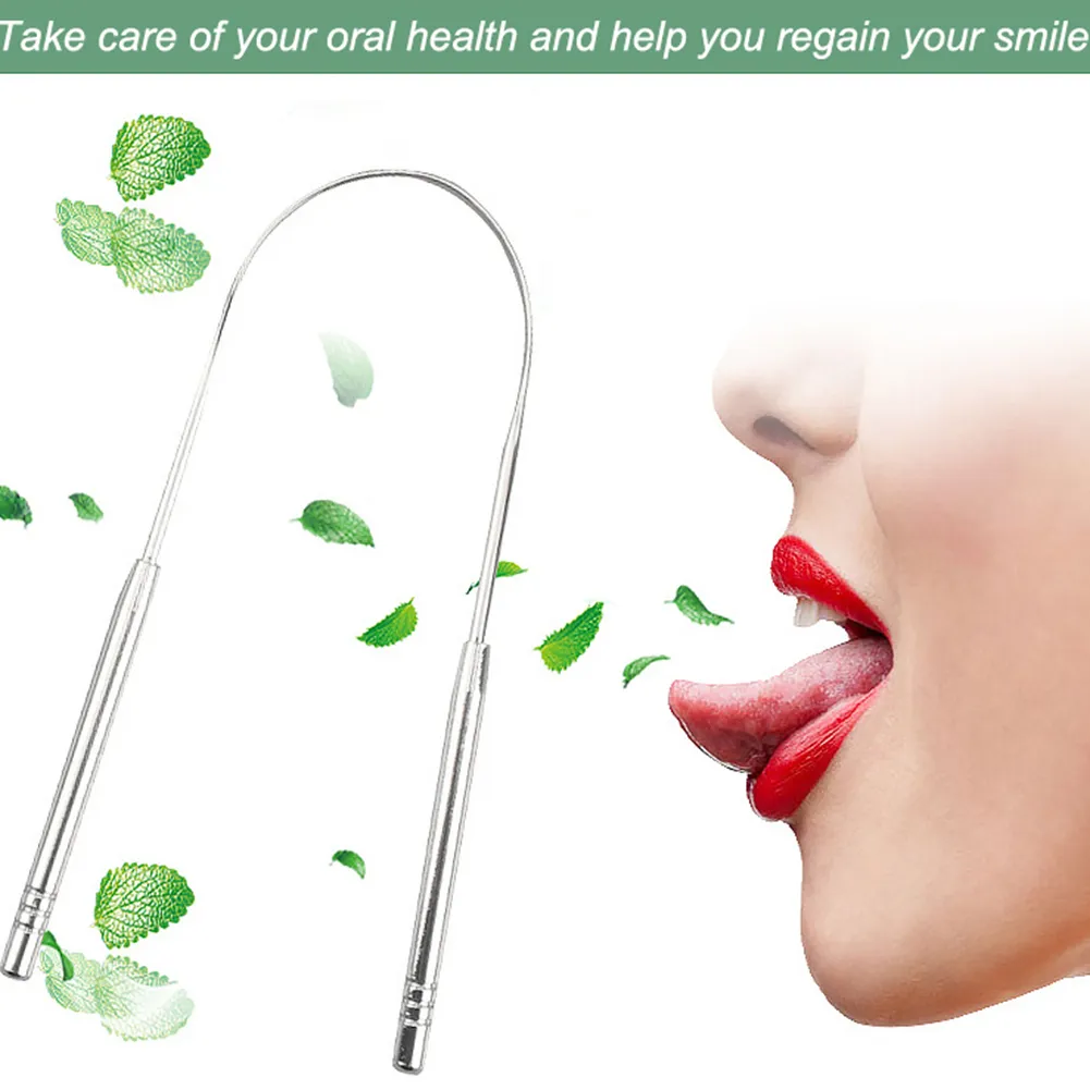 Tongue Cleaner Scraper Tool Stainless Steel Oral Hygiene Care for Fresh ...