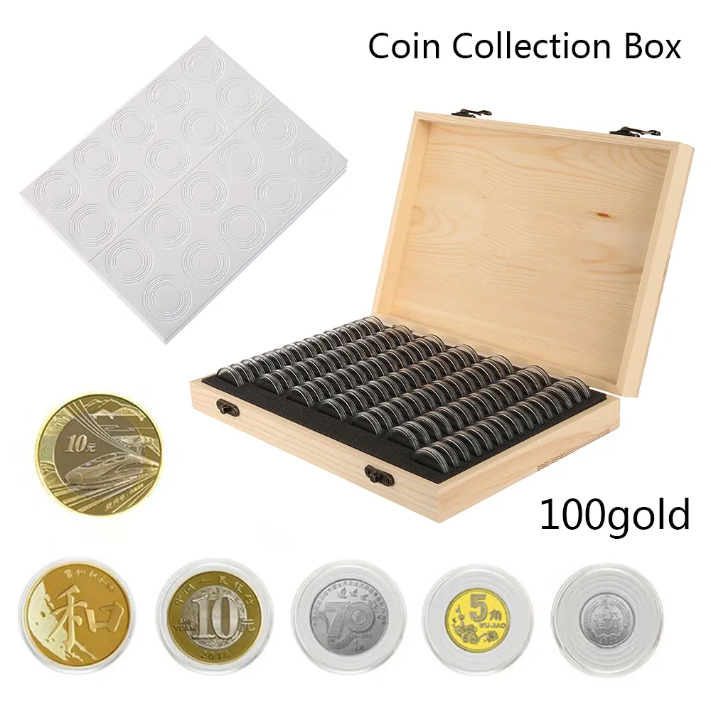 DHgate.com:100-Slot Wooden Coin Holder: Secure Storage Box with Lock ...
