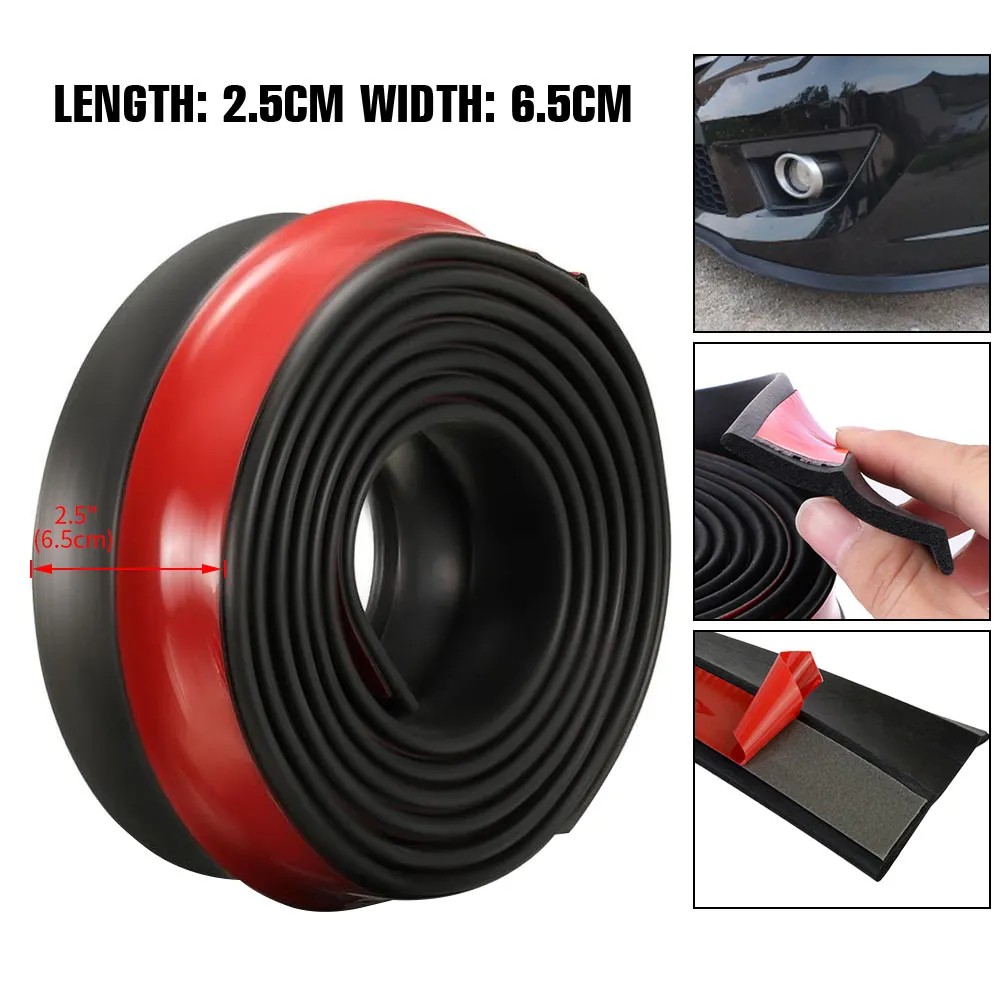 65mm Width Car Bumper Lip Protector Strips - Durable Rubber Exterior ...