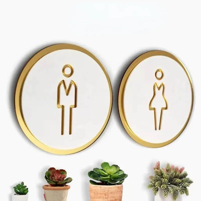 DHgate.com:Acrylic Creative Modern Toilet Signs Bathroom Logo Washroom ...