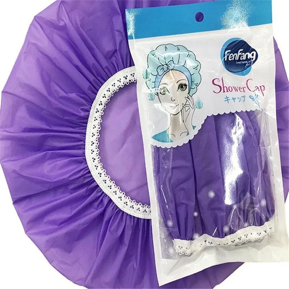 Shower Caps: Waterproof Hair Bonnets in Different Colors for Swimming ...