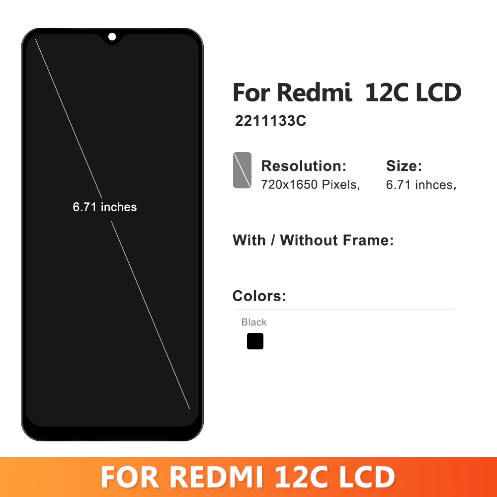 DHgate.com:71'' For Xiaomi Redmi 12C LCD Screen Replacement, Touch ...