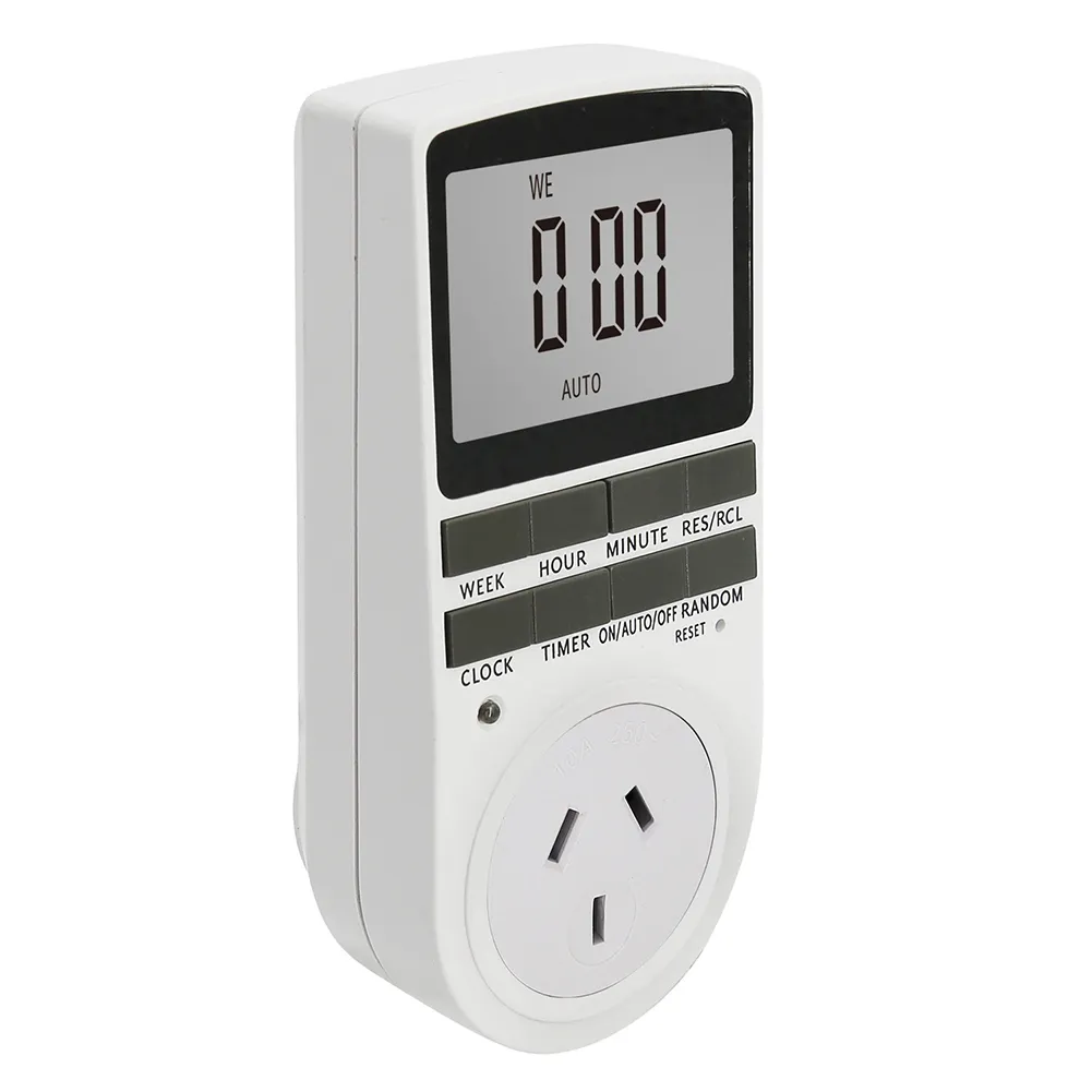 Digital Programmable Timer Switch Socket AU Plug Rechargeable Battery Electronic Timer Switch ...