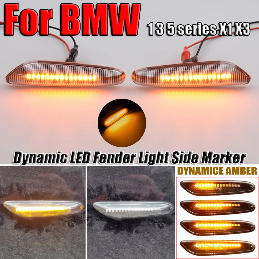 Dynamic Amber LED Turn Signals Sequential Side Marker Light for BMW E60 ...