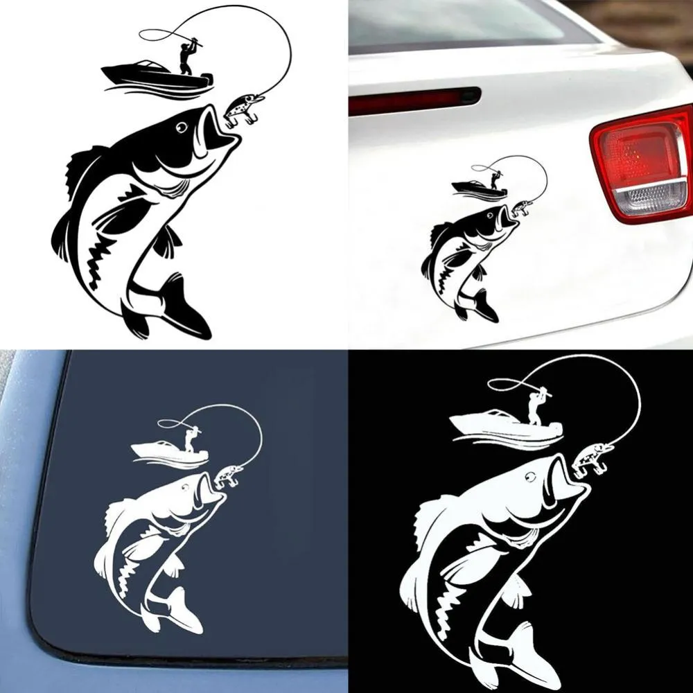 Car Stickers And Decals, Fishing Fisherman Reflective Vehicle Decor ...