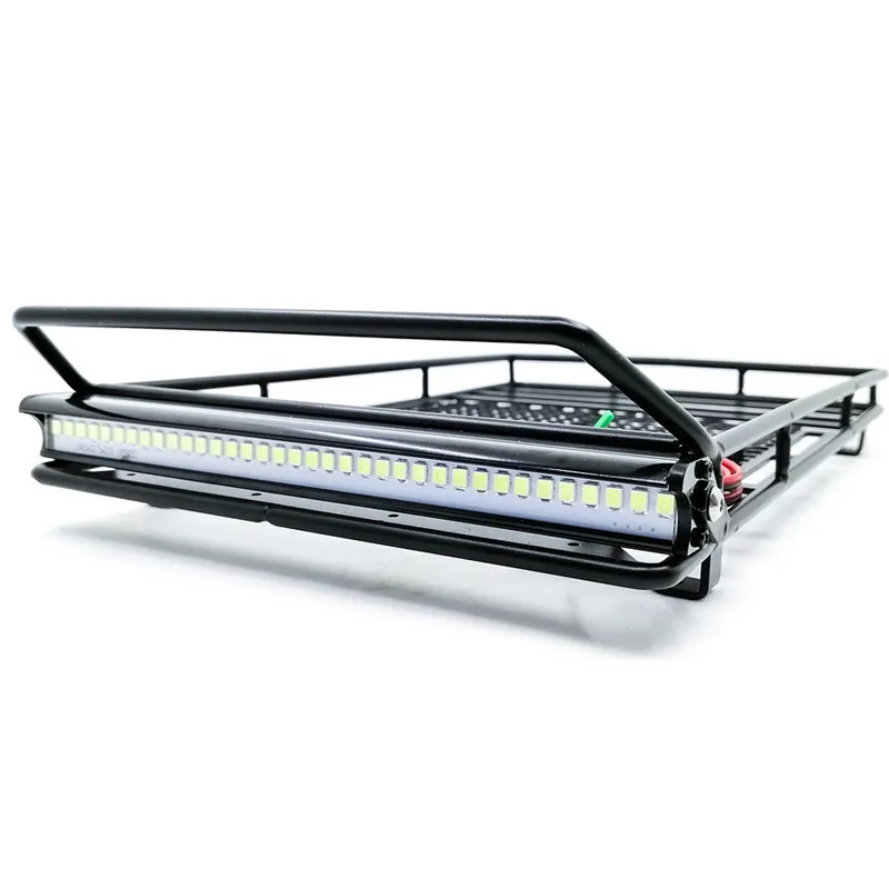 RC Crawler Roof Rack with LED Light Bar - Fits 1/10 Axial SCX10 90046 ...