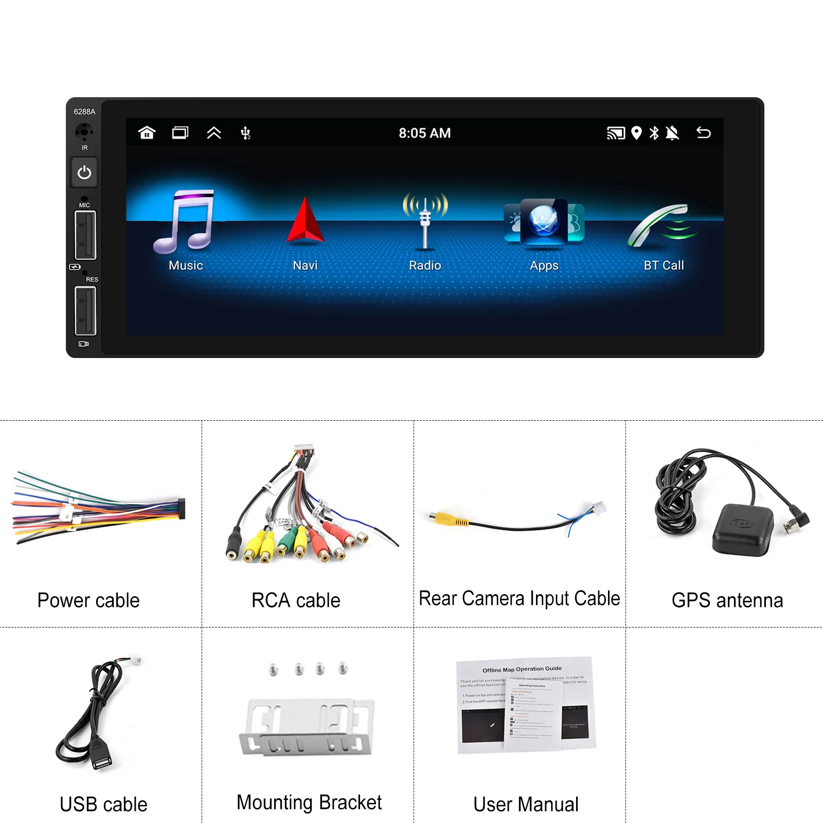 Podofo 1 Din Car Radio: Android Auto, Car Stereo, Bluetooth, 6.86 ...