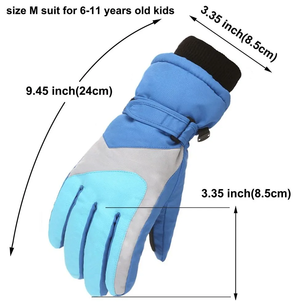 2024Kids Windproof Ski Mittens, Warm Waterproof Children's Snowboard ...