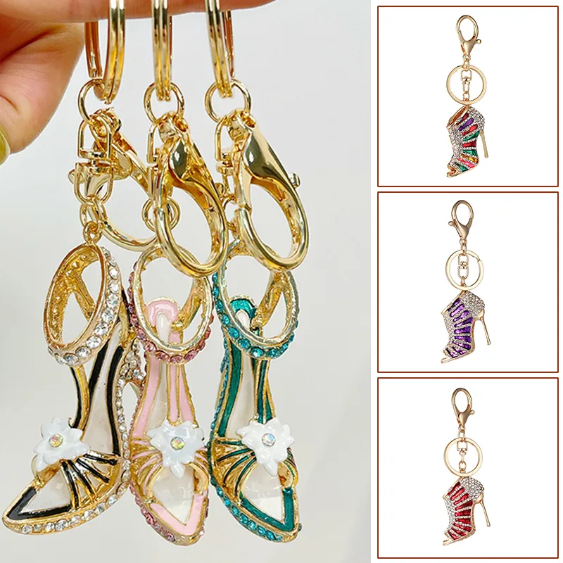 Alloy Rhinestone High Heel Shoe Keychain Purse Car Key Chain Bag ...