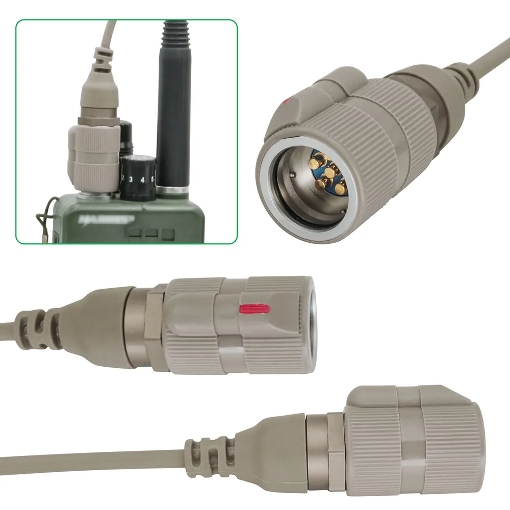 التكتيكية PTT RAC 6 PIN PTT ل PRC 163/148/152 هاريس الراديو العسكري غير ...