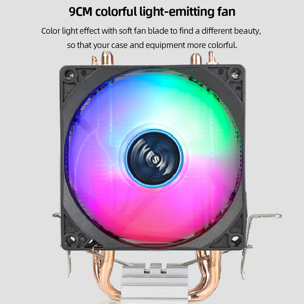 9cm CPU Cooling Fan, RGB Tower CPU Cooler with Mute Hydraulic Bearing, Compatible with Intel LGA ...