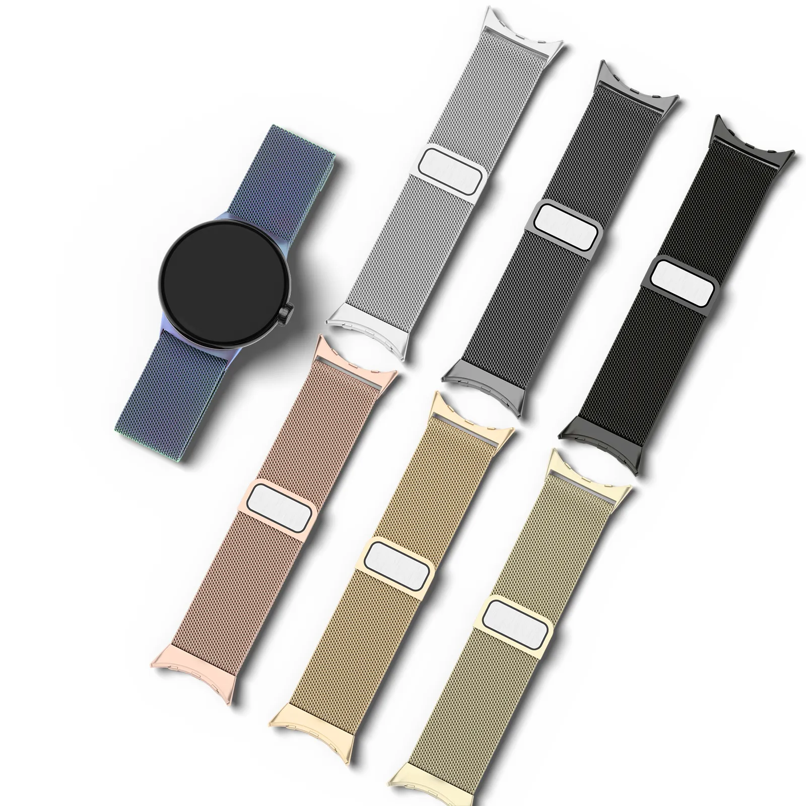 Metal Mesh Loop: Magnetic Clasp Wristband For Smartwatch Premium Woven ...
