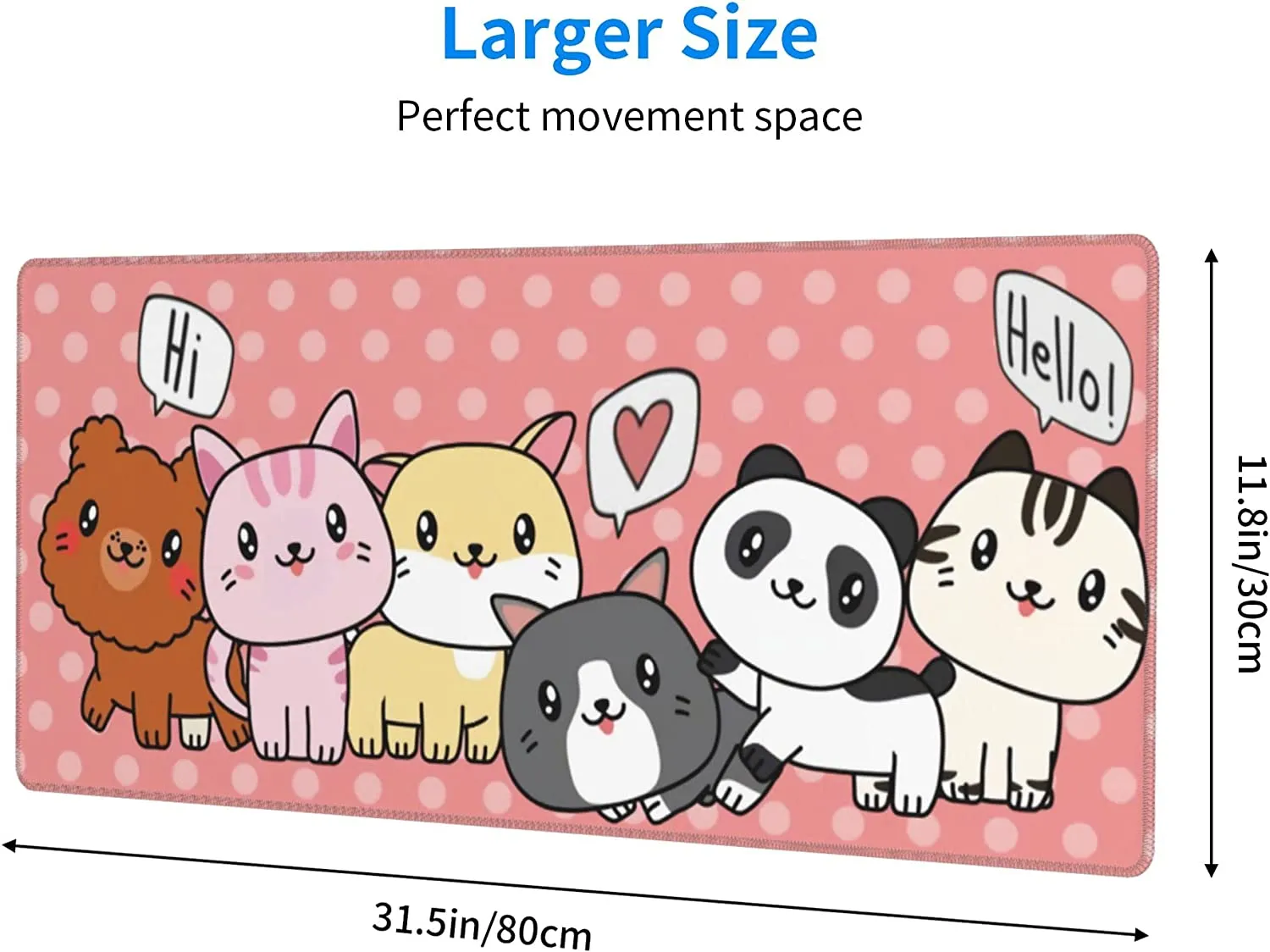 Anime Mouse Pad Extended Cute Kittens Design, Large Rectangular Gaming ...