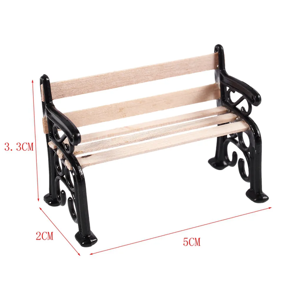2024Mini Wooden DIY Park Bench Decor - Miniature Figurine Micro ...