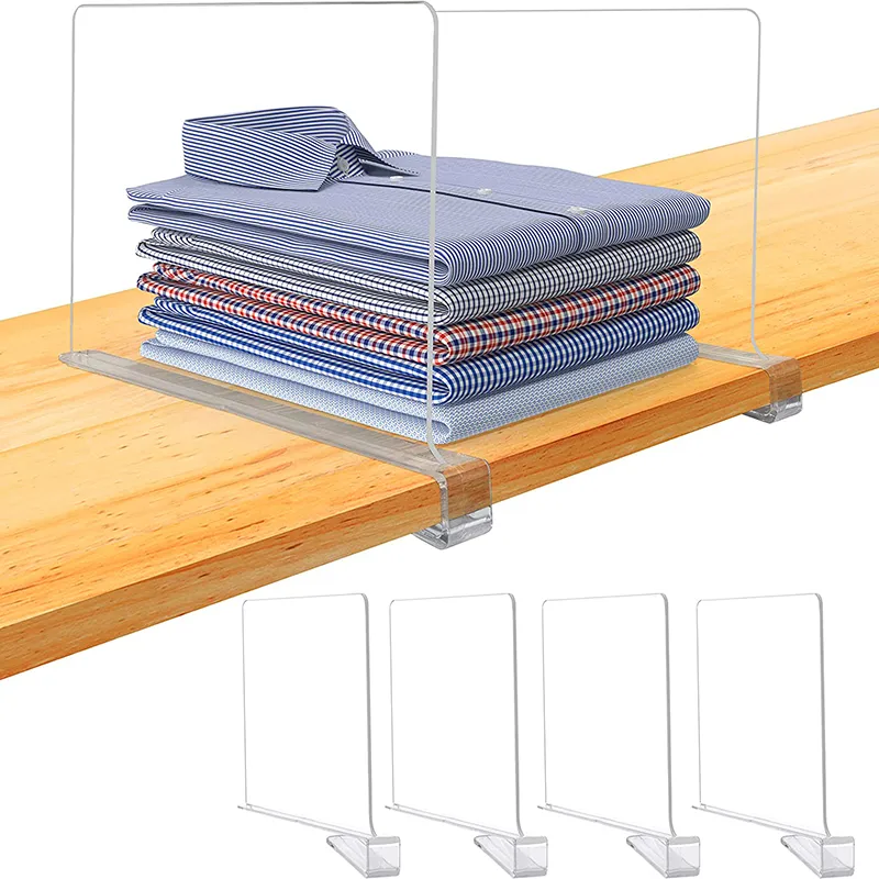 Acrylic shelf storage dividers with Wooden Shelves - Closet Organizer ...