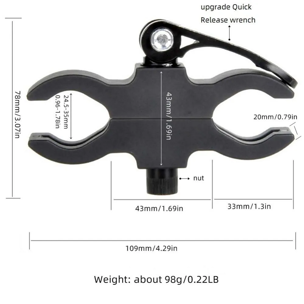 2024Upgraded Quick-Release Flashlight Mount Clamp, Aluminum Alloy Bike ...