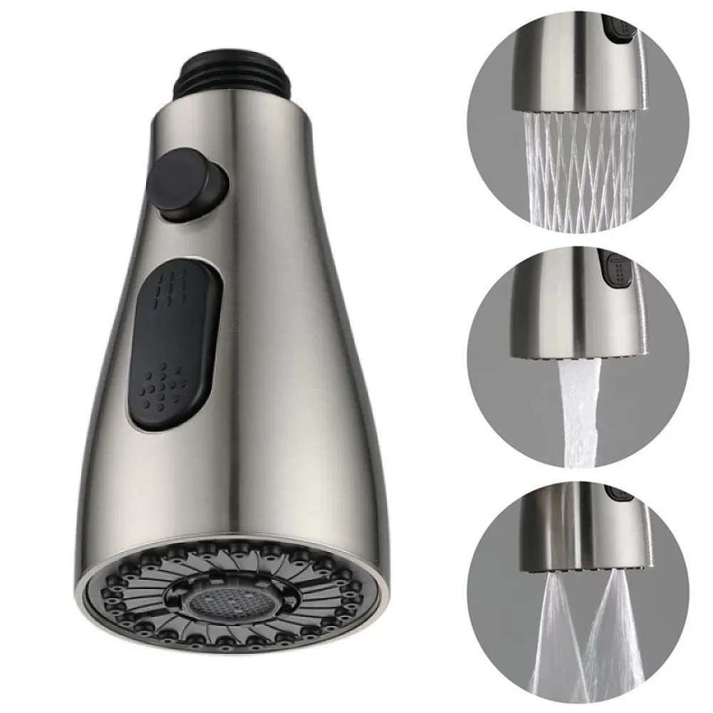 Water Saving Shower Head with Pull-Out Spray & 3 Modes - Chrome ...