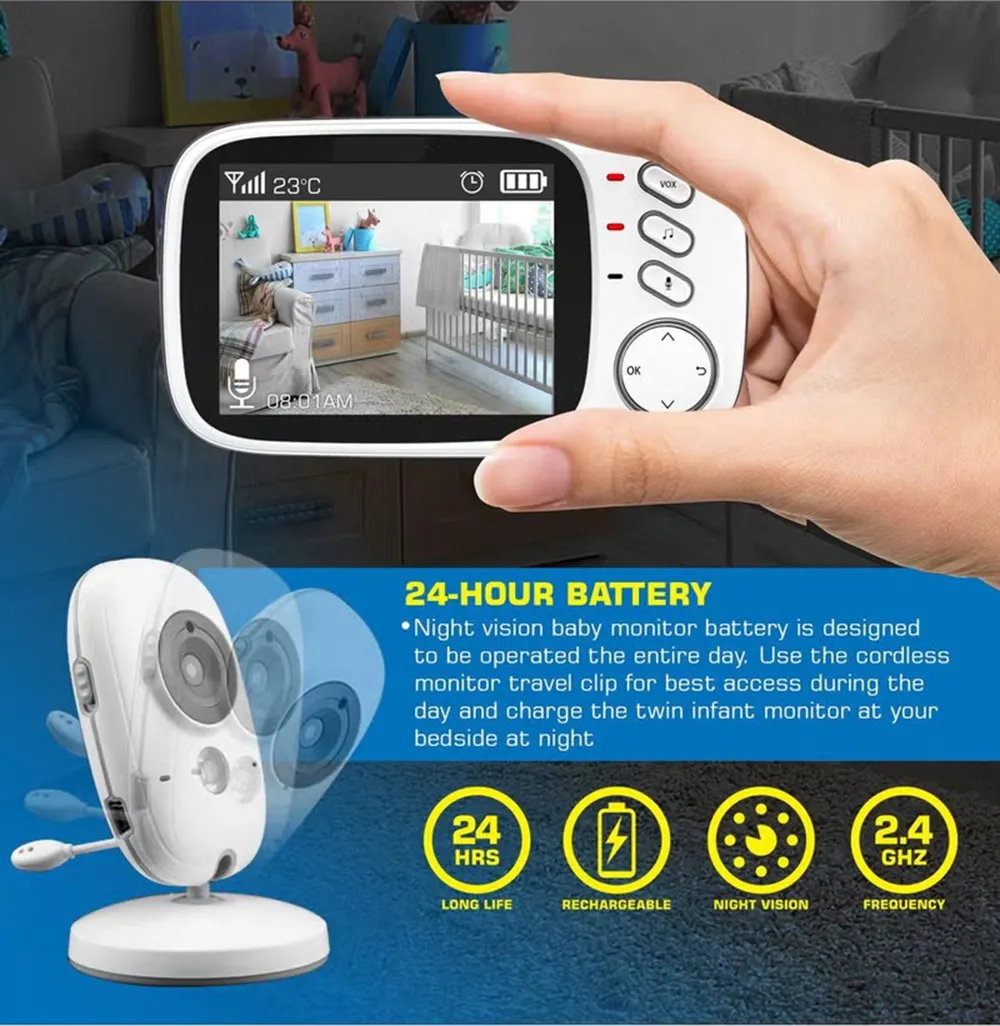 DHgate.com:VB603 3.2" LCD Video Baby Monitor, 2.4G Wireless Two-way ...