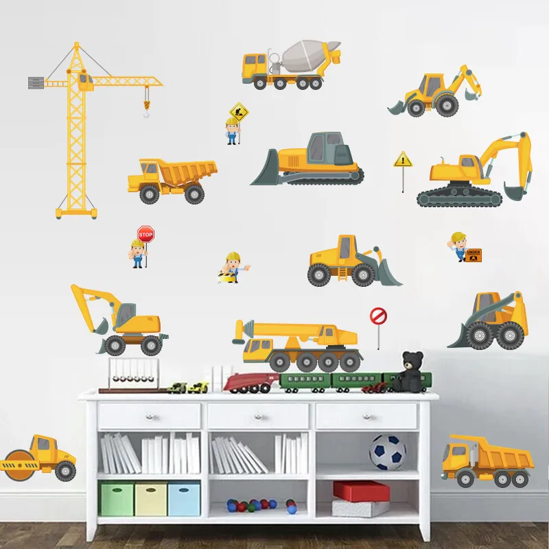 Construction Vehicle Tower Crane Height Construction Stickers For Kids ...