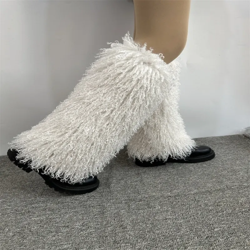 Red Leg Warmers KMBANGI Women Faux Fu Leg Wames Fuy Haajuku Japanese ...
