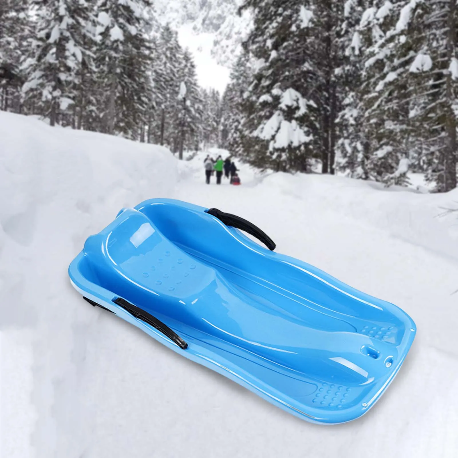Winter Snow Sled with Pull Rope, Brake, and Sledding Ski for Snow Fun ...