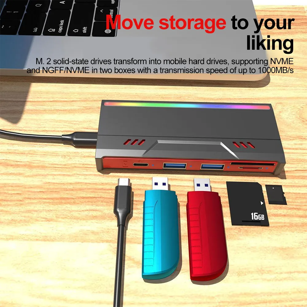 DHgate.com:M.2 NVMe SSD Case: USB 3.1 Gen2 10Gbps External Aluminum ...