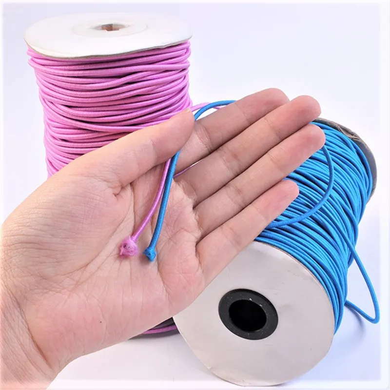 2mm Round Colored Elastic Bands Rubber Band Elastic Rope for DIY Sewing ...