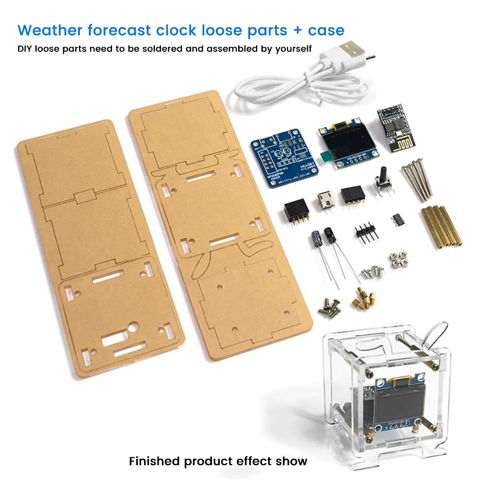 DIY Mini Electronic Clock Kits: 0.96 Inch OLED Display With WiFi ...