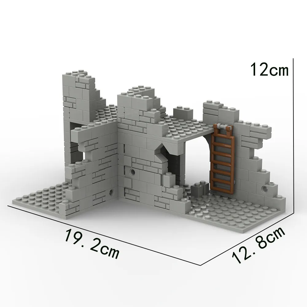 WW2 Military Ruins blocks house Set with Destroyed Wall War Scene - DIY ...