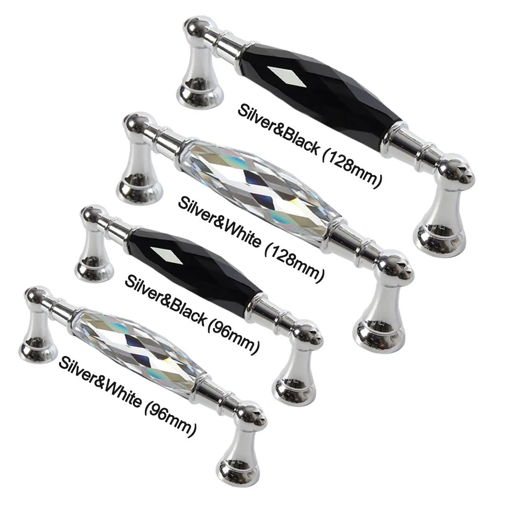 Crystal Cabinet Handles - 96mm/128mm Zinc Alloy Drawer Pulls, Elegant ...