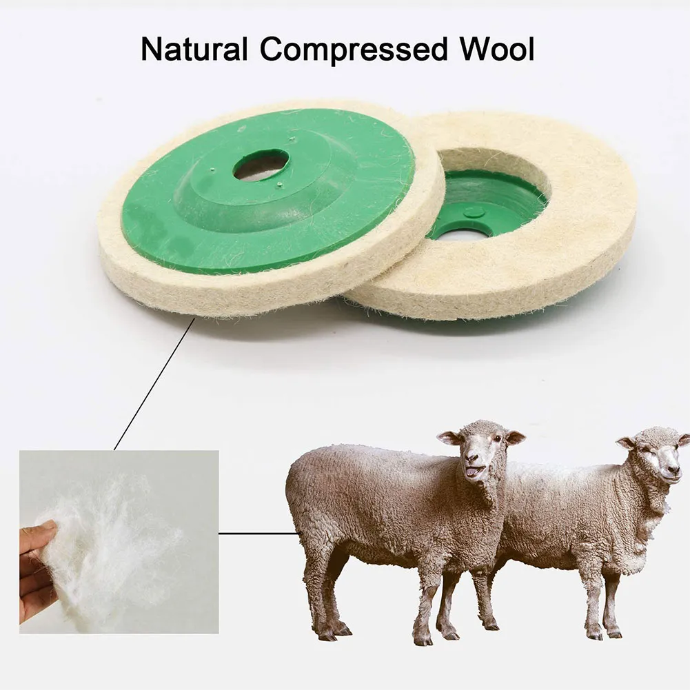 Premium 4-Inch Wool Felt Polishing Wheel Pack of 5-50 for Superior ...