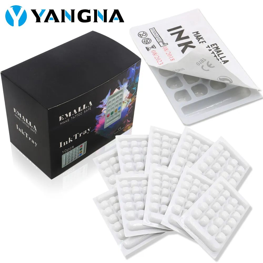EMALLA Disposable Tattoo Ink Tray Set with Ink...
