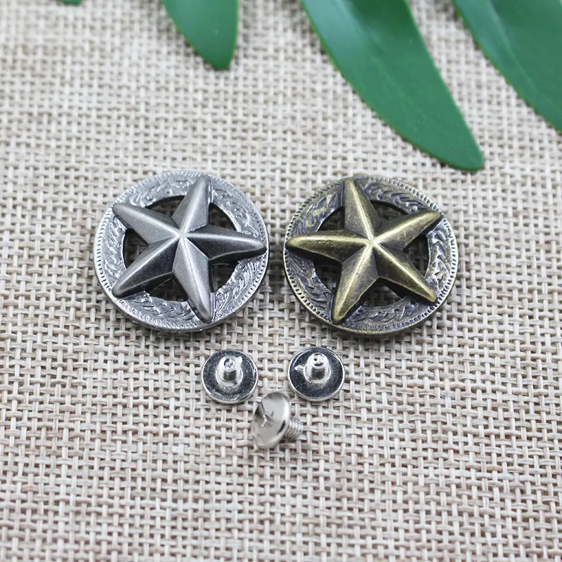 DHgate.com:5-Pack Vintage Star Leathercraft Conchos - 3D Cutout Rivets ...