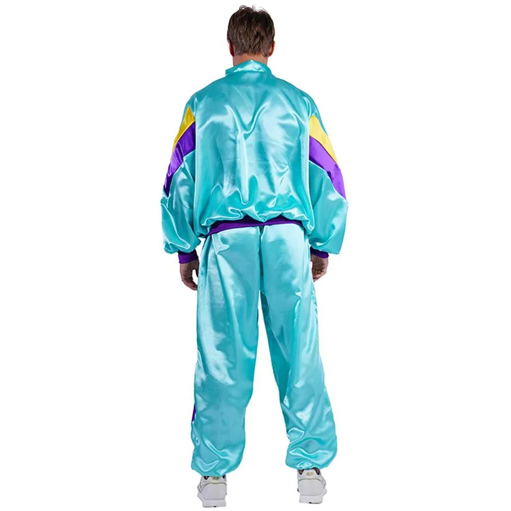 Mens Retro Disco Tracksuit 80s 90s Hip Hop Cosplay Jacket And Pants Set ...